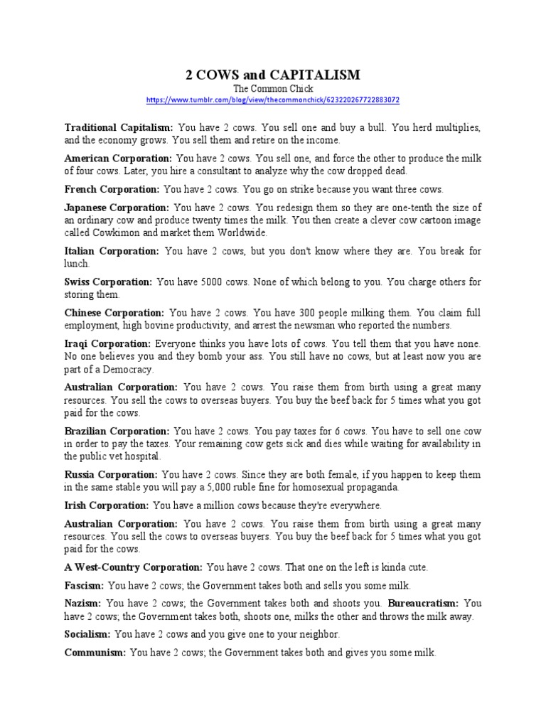 Cows and Governments | PDF | Cattle | Milk