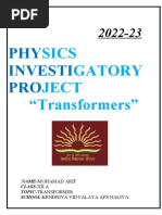 Project On Transformers Class XII | PDF | Transformer | Electromagnetic ...