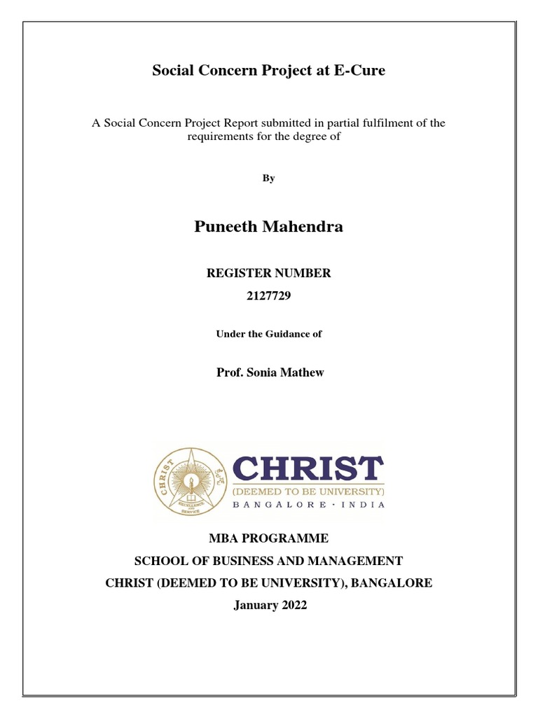 SCP Report Puneeth Final | PDF | Non Governmental Organization ...