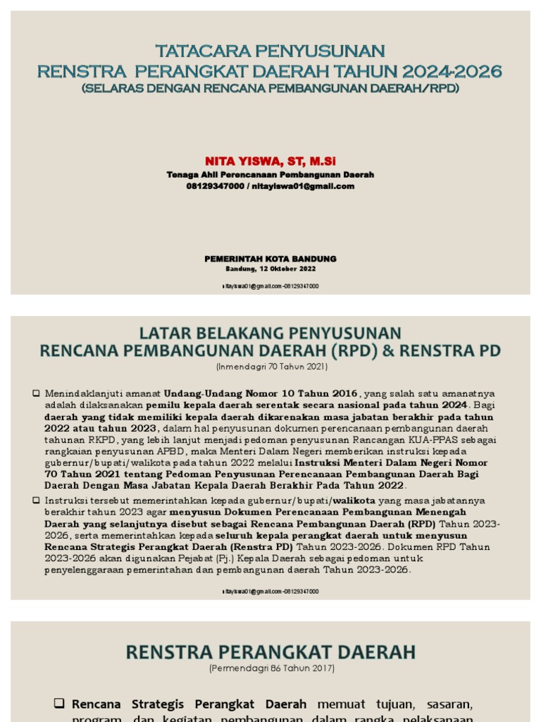 Tatacara Penyusunan Renstra PD-nita | PDF