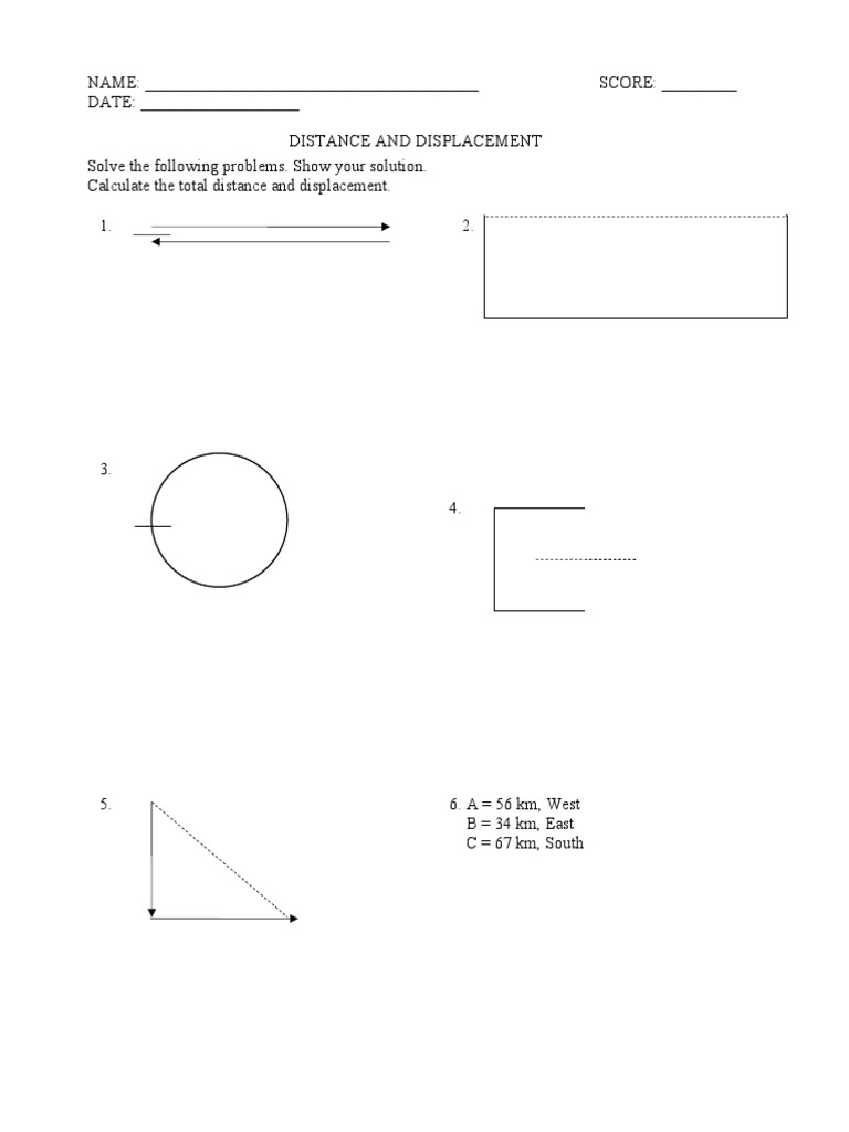 Distance Displacement | PDF | Speed | Velocity
