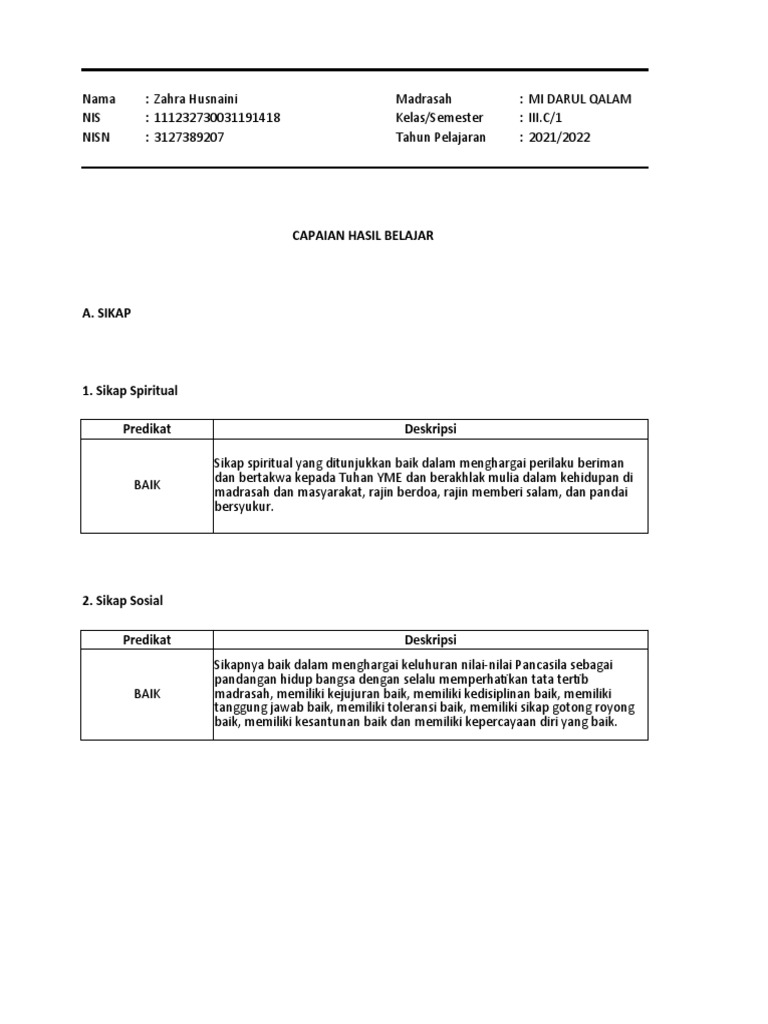 Rapot RDM (Format) | PDF