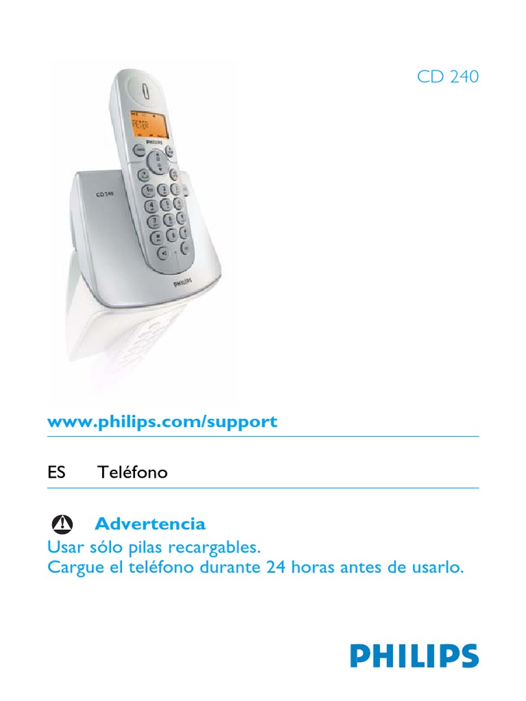 Manual Telefono Philips CD240 | PDF | Enchufes y tomas de corriente ...