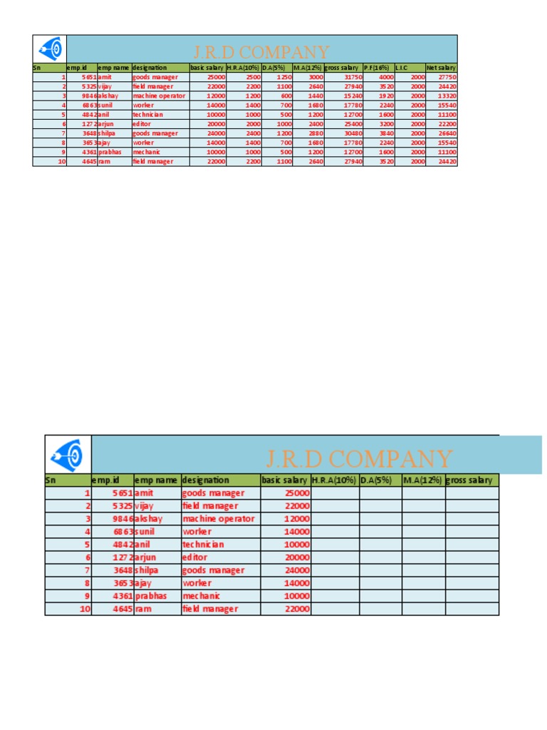 Salary Sheet Typo File 12 BNNV | PDF