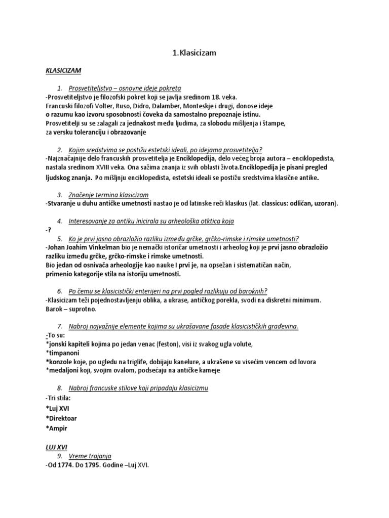 Klasicizam, Luj XVI | PDF