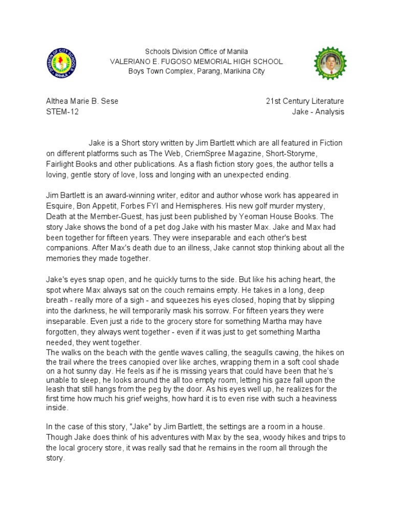 Jake Analysis - Sese - Stem 12 | PDF