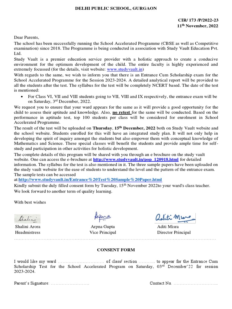 Delhi Public School, Gurgaon CIR/ 173 /P/2022-23 11 November, 2022 ...