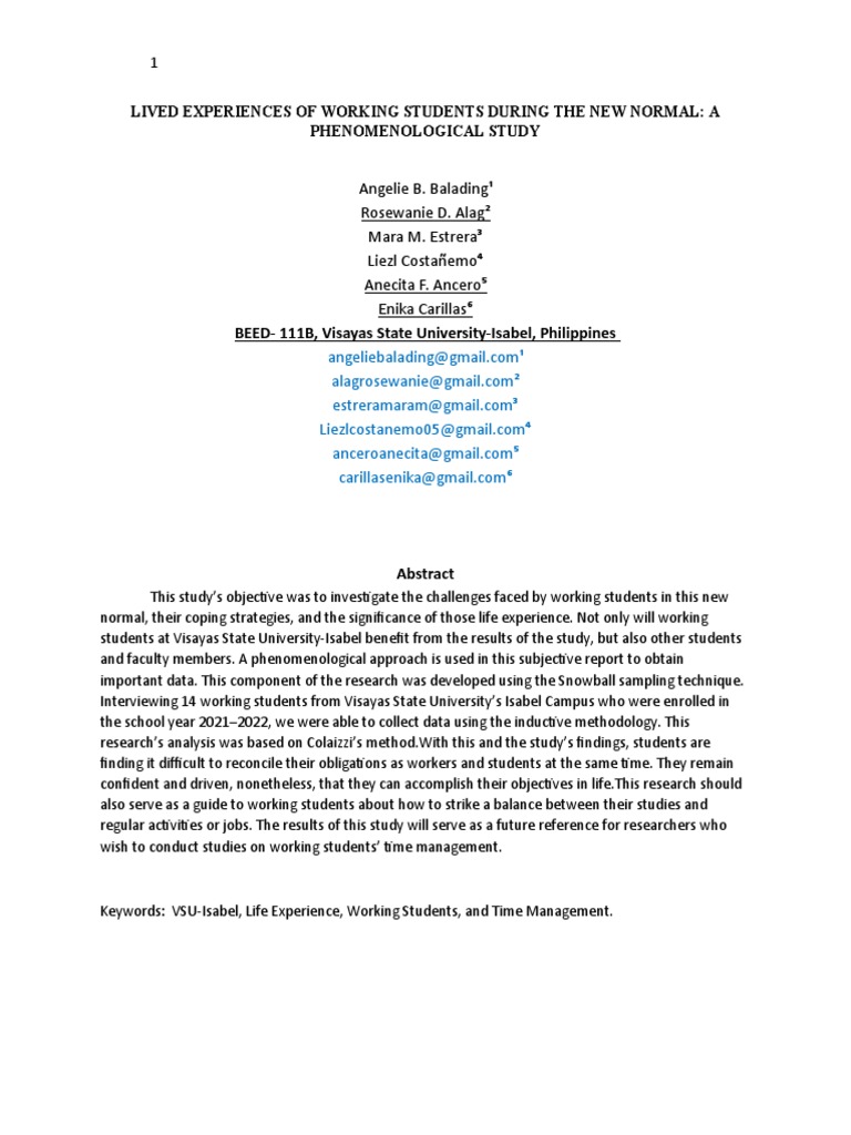 IMRAD | PDF | Qualitative Research | Experience