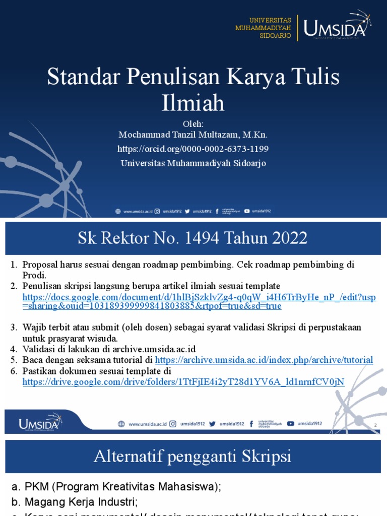 Standar Penulisan Karya Tulis Ilmiah UMSIDA | PDF