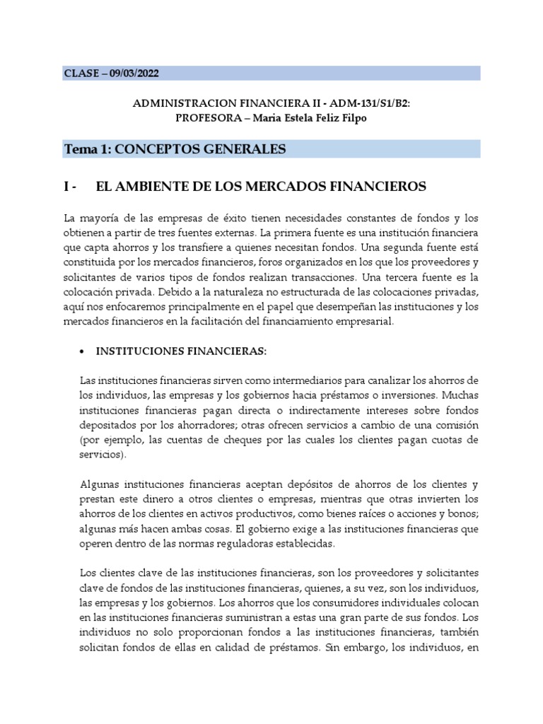 Comprendiendo los conceptos básicos de la administración financiera | PDF | Compartir (Finanzas ...
