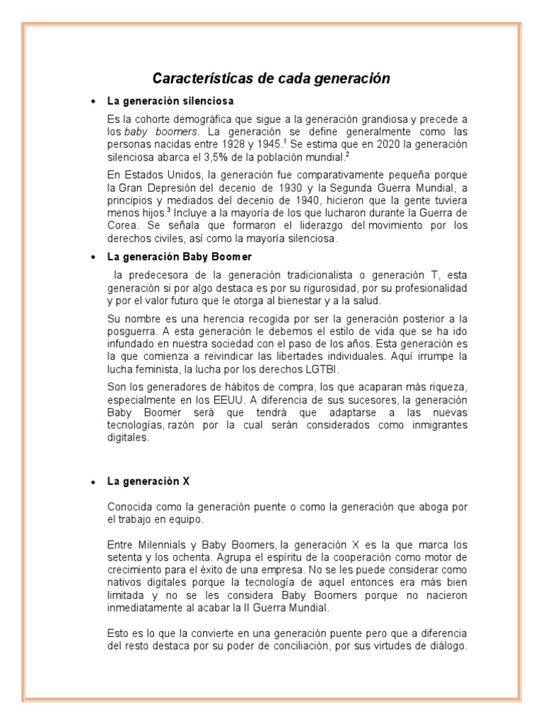 Generaciones | PDF | Baby Boomers