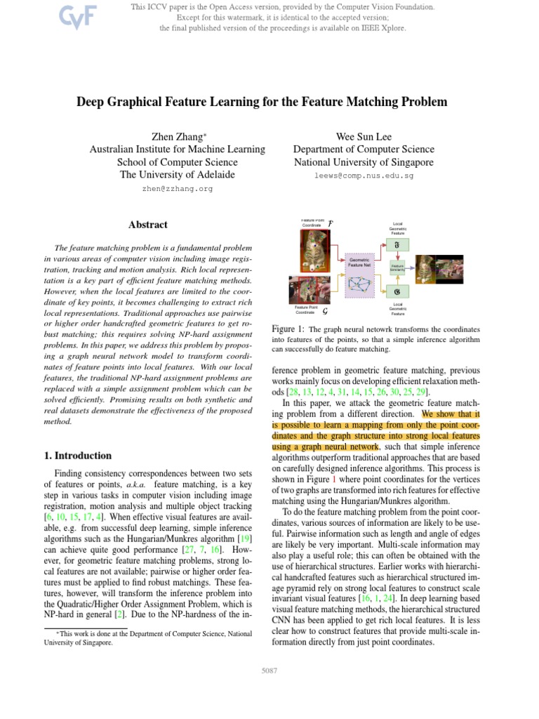 Zhang Deep Graphical Feature Learning For The Feature Matching Problem ICCV 2019 Paper | PDF ...