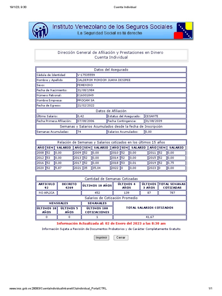 Cuenta Individual | PDF