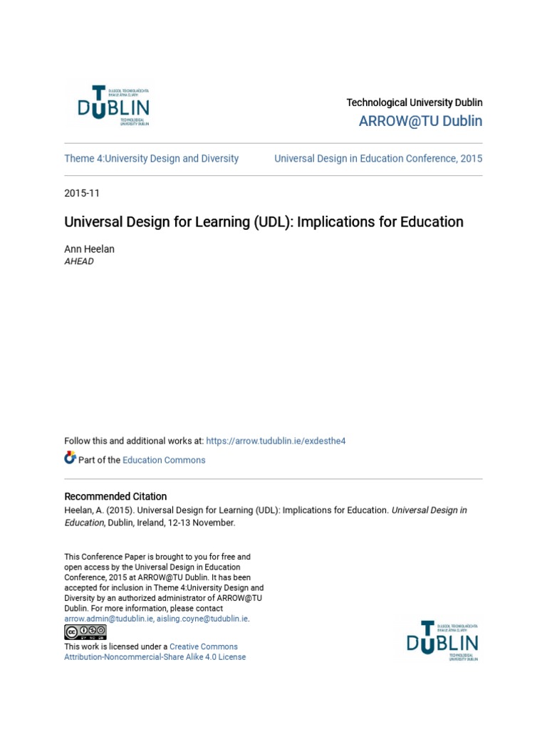 Universal Design For Learning (UDL) - Implications For Education | PDF ...