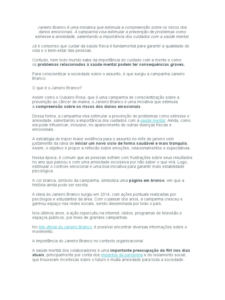 Janeiro Branco | PDF