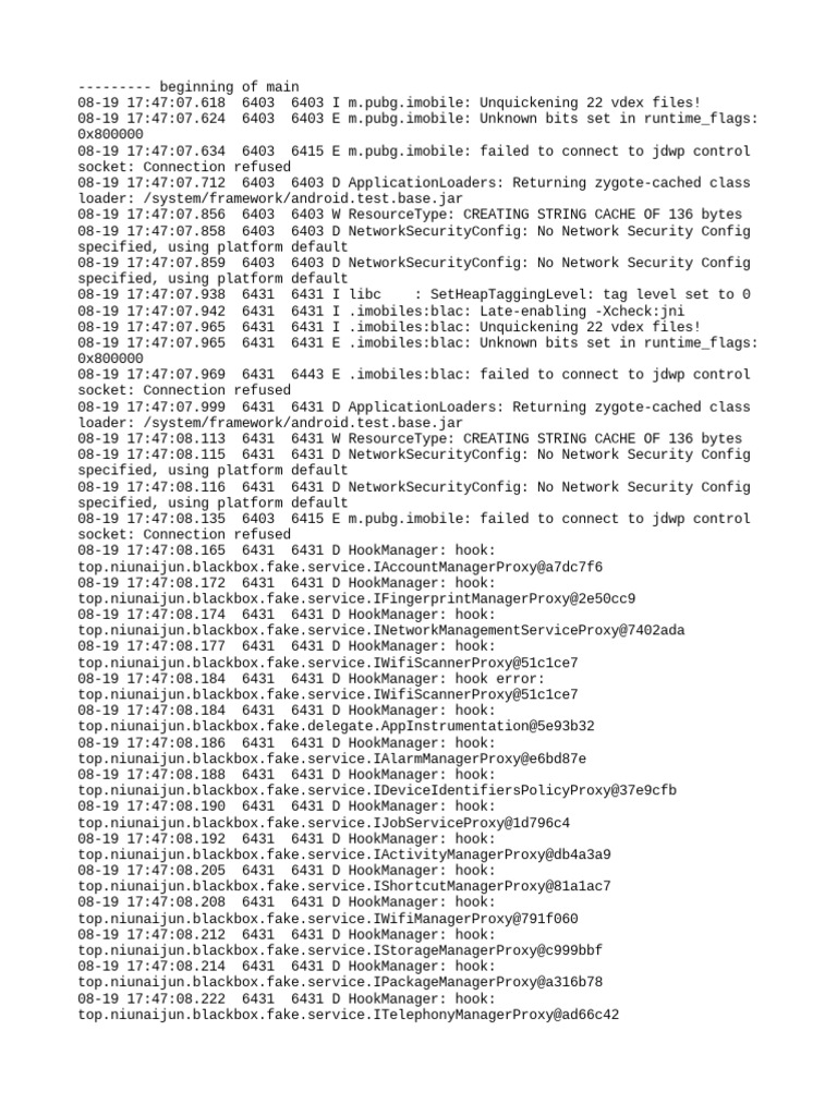 Com - Pubg.imobiles Logcat | PDF | Computing Platforms | Information Age