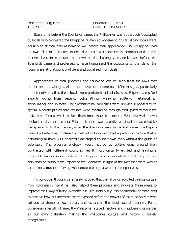 Filipino Ingenuity | PDF | Philippines