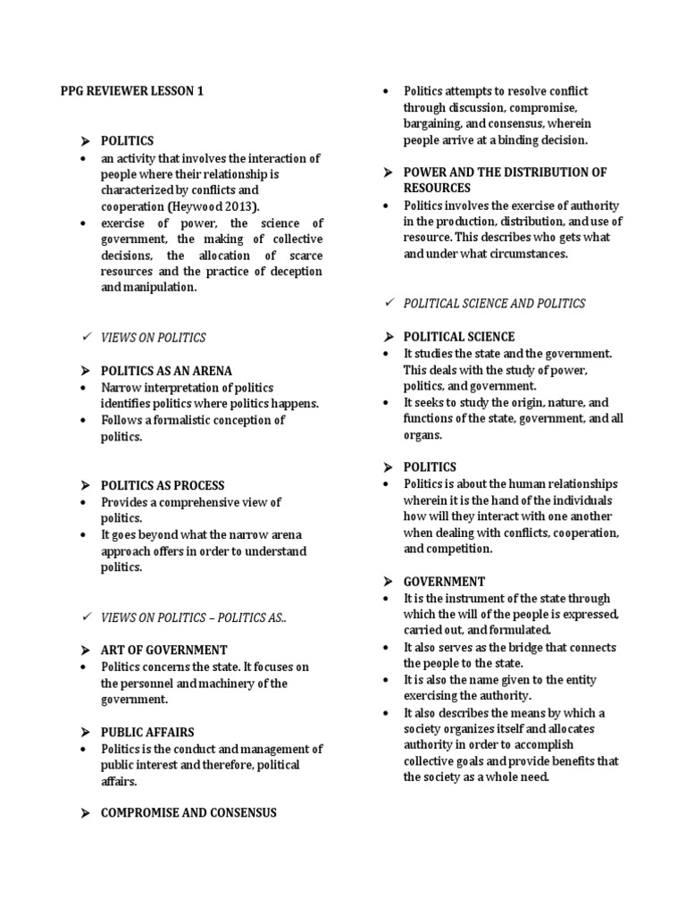 PPG Reviewer Lesson 1 | PDF | Governance