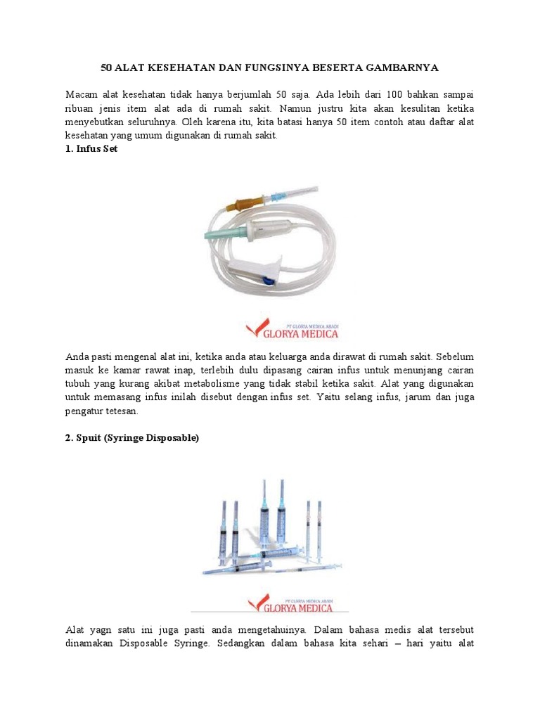 50 Alat Kesehatan Dan Fungsinya Beserta Gambarnya | PDF