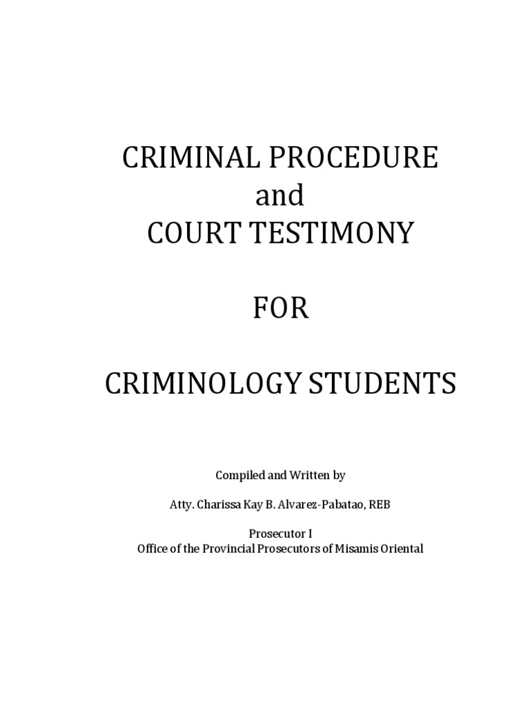 Crim Procedure for Students | PDF | Jurisdiction | Defamation