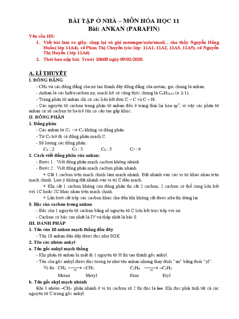 Bài tập ankan | PDF