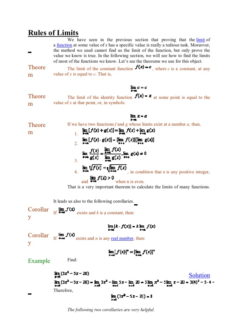 Rules of Limits | PDF | Derivative | Slope