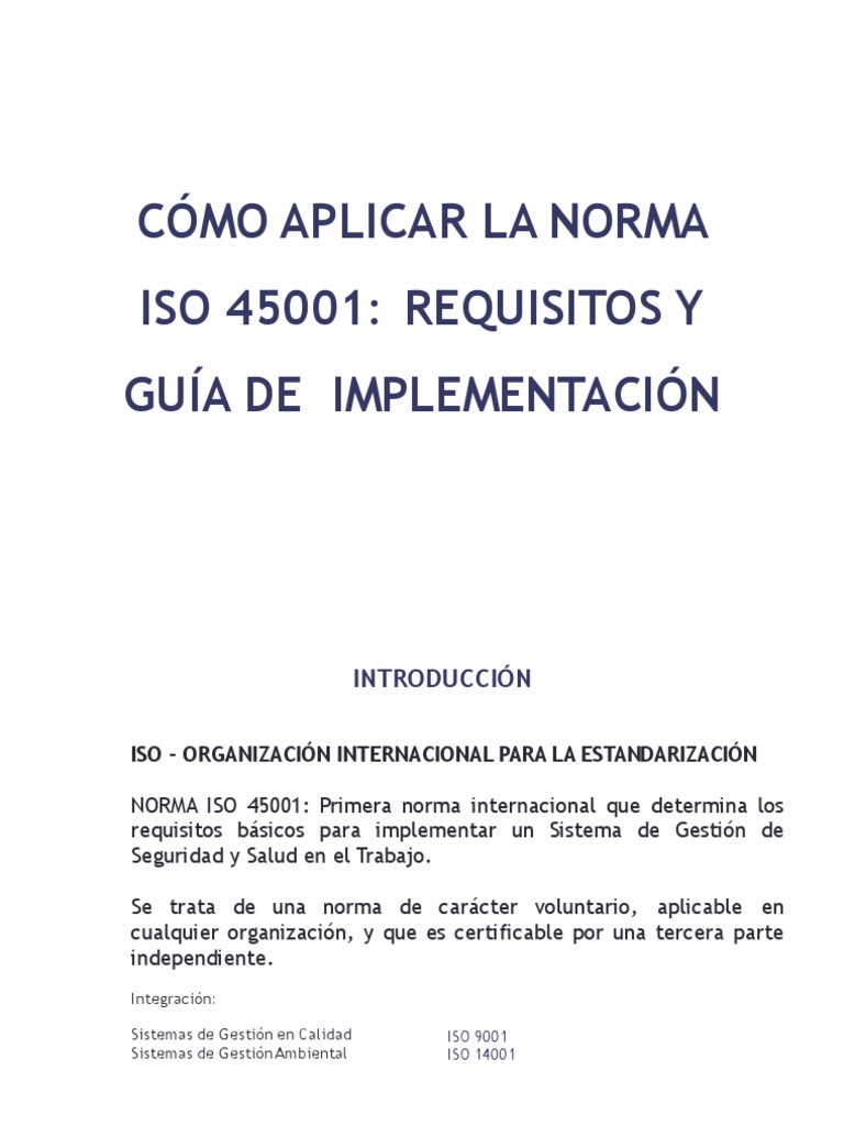 3.MÓDULO 1 CÓMO APLICAR LA NORMA ISO 45001, REQUISITOS E IMPLEMENTACIÓN ...