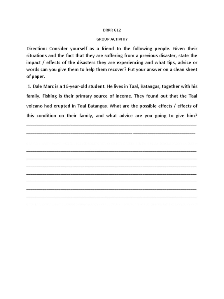 DRRR G12 Group Activity | PDF
