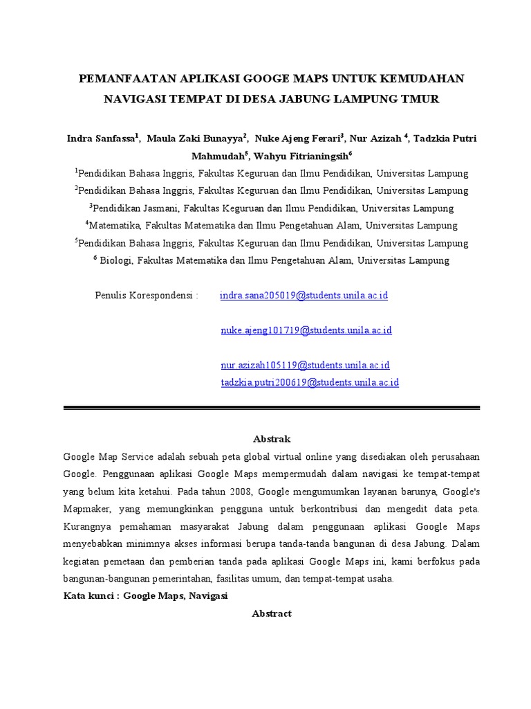Pemanfaatan Aplikasi Googe Maps Untuk Kemudahan Navigasi Tempat Di Desa ...