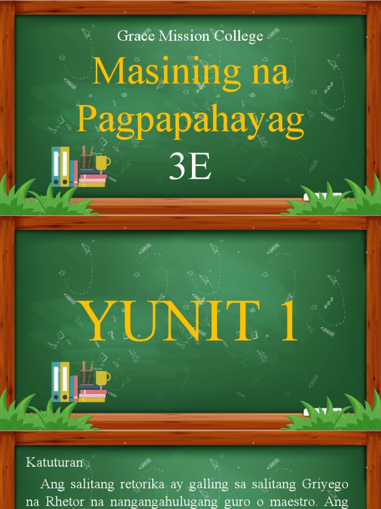 Masining Na Pagpapahayag Yunit 1 | PDF