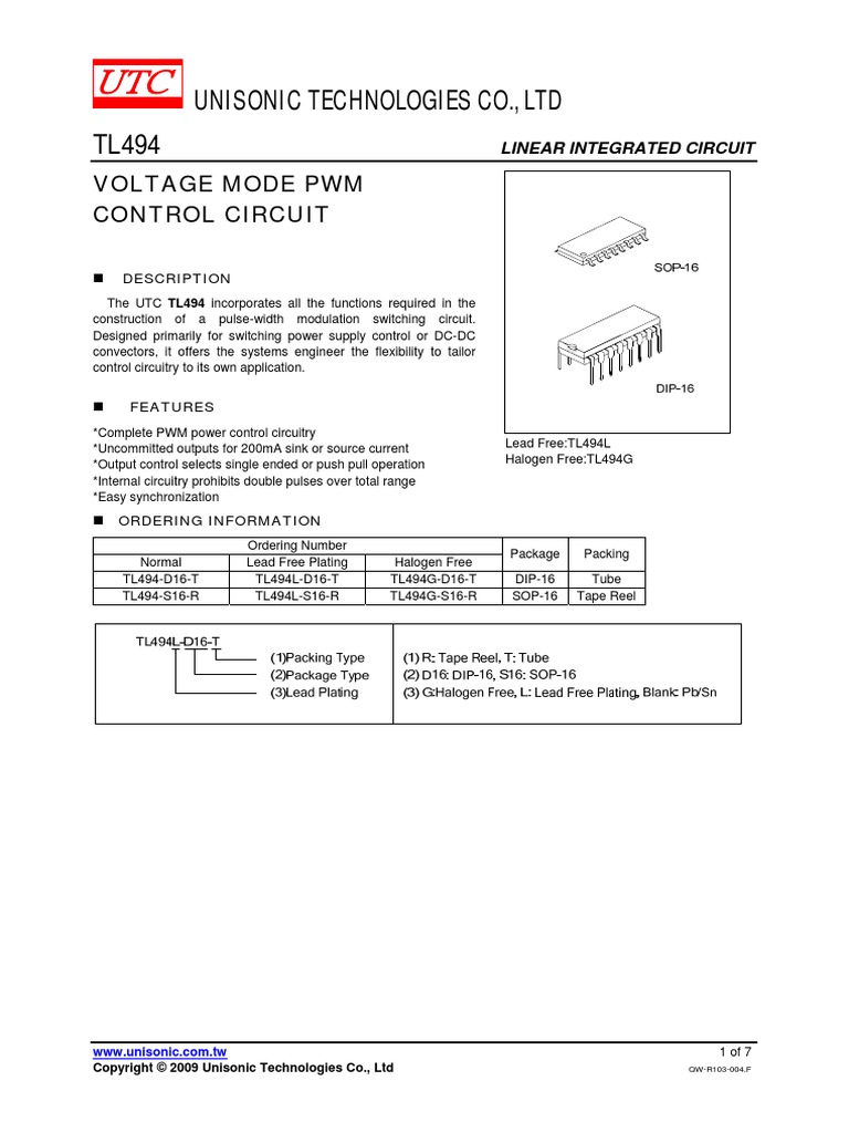 TL494 | PDF | Amplifier | Electronics