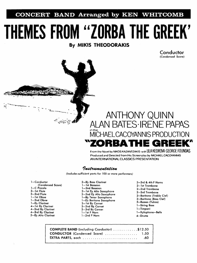 Zorba The Greek - Arr. Ken Whitcomb | PDF