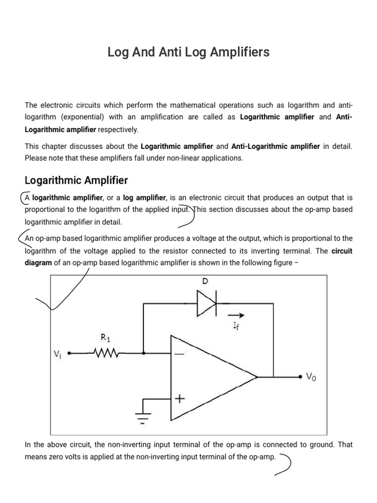 Log and Anti Log Amplifiers | PDF