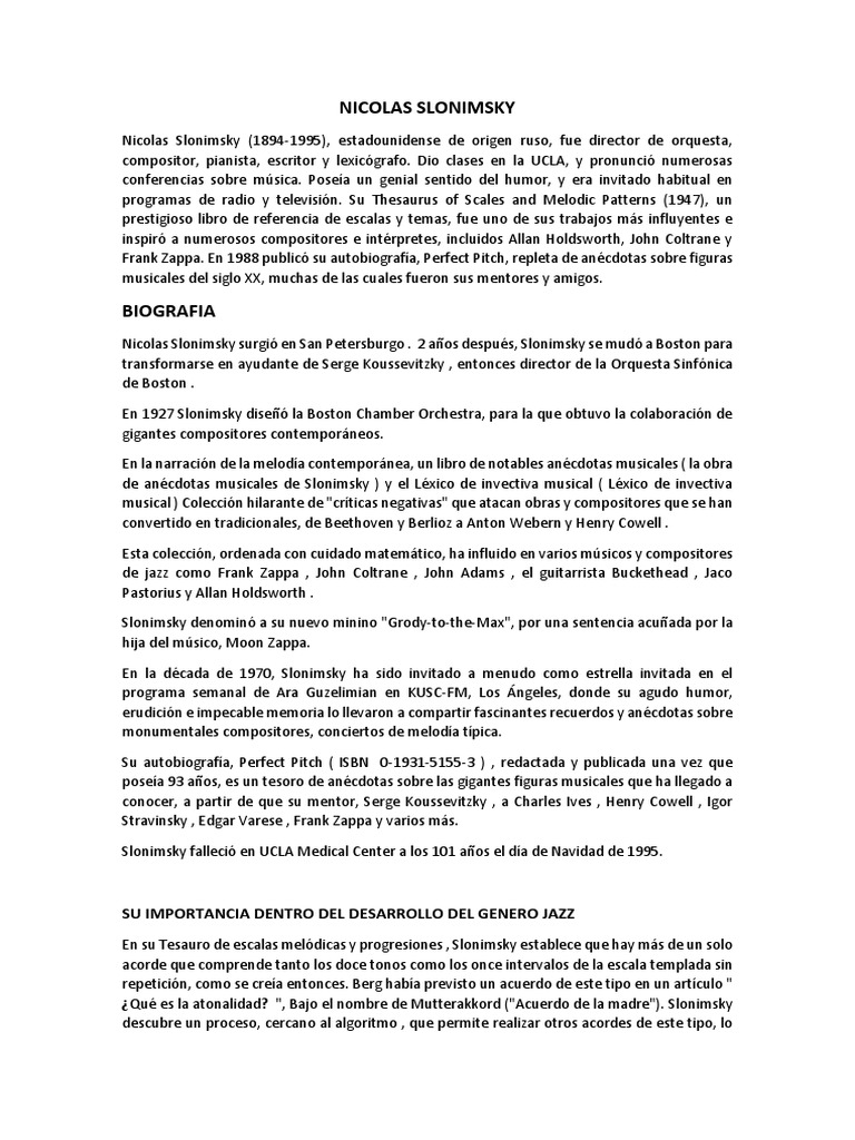 Nicolas Slonimsky | PDF | Arte | Clásicos