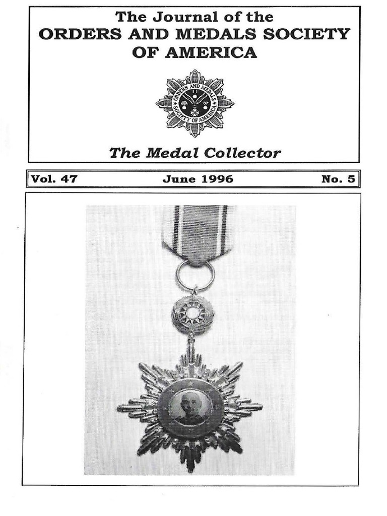 Kua Paul LT The Victory Order and Medals of The ROC JOMSA 1996 06 | PDF | Empire Of Japan ...