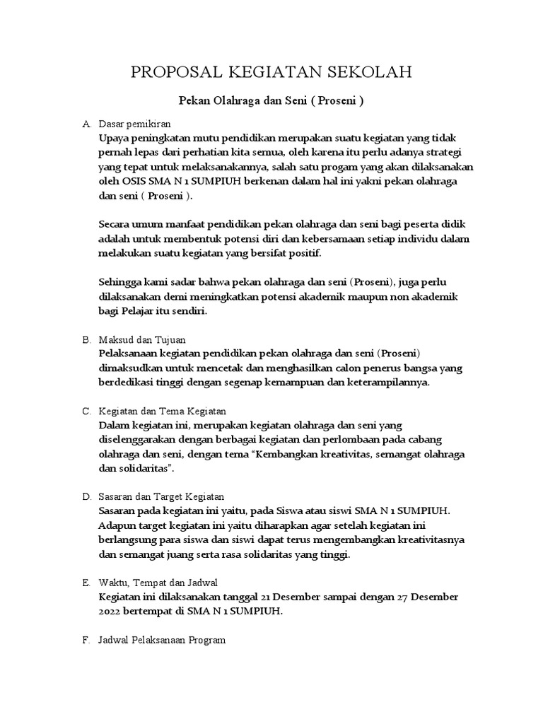 Contoh Proposal Kegiatan | PDF