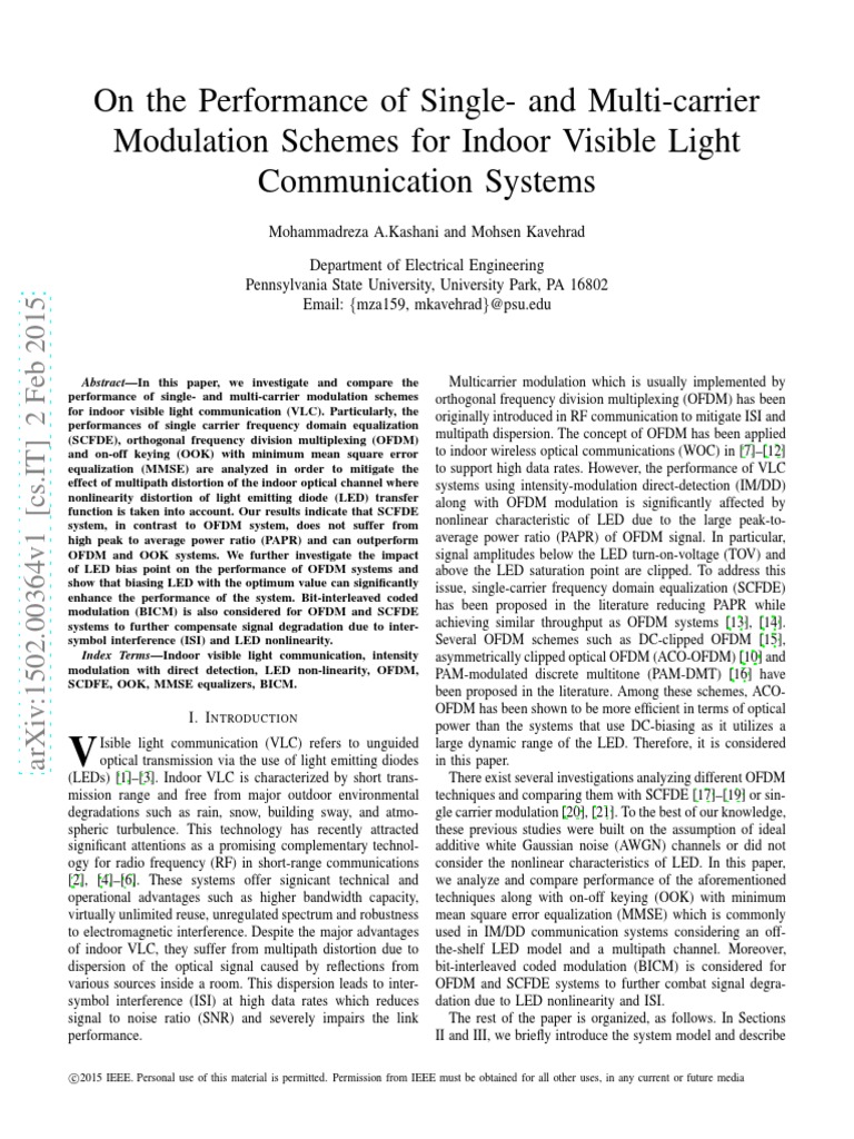 Single And Multicarrier Ofdm Pdf Orthogonal Frequency Division