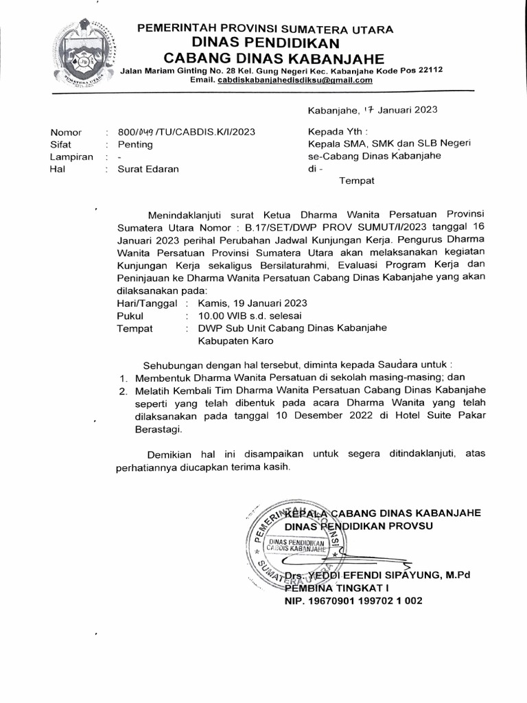 Surat Edaran DWP | PDF