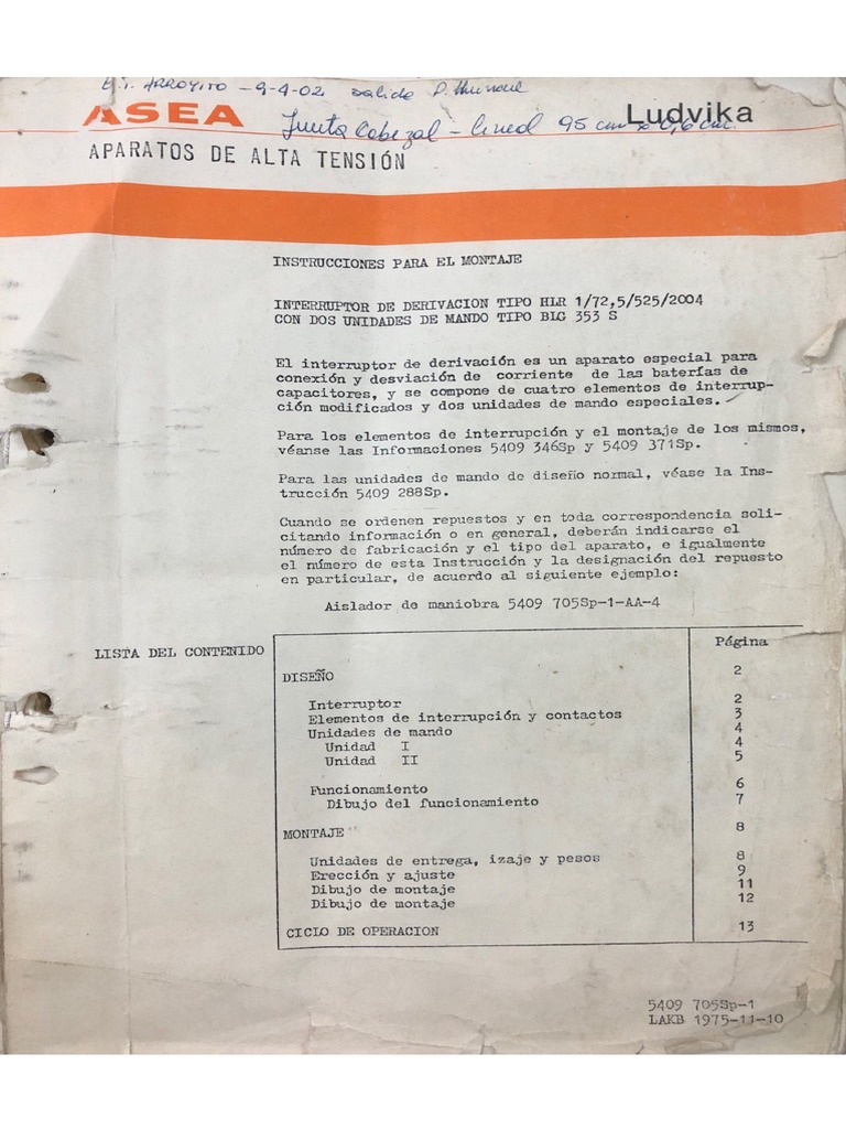 Manual Interruptor ASEA HLR | PDF