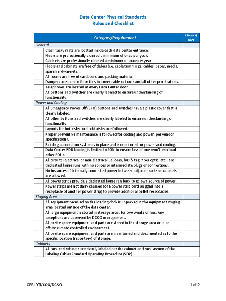 Data Center Physical Standards v1.1 | PDF | Data Center | Electrical ...