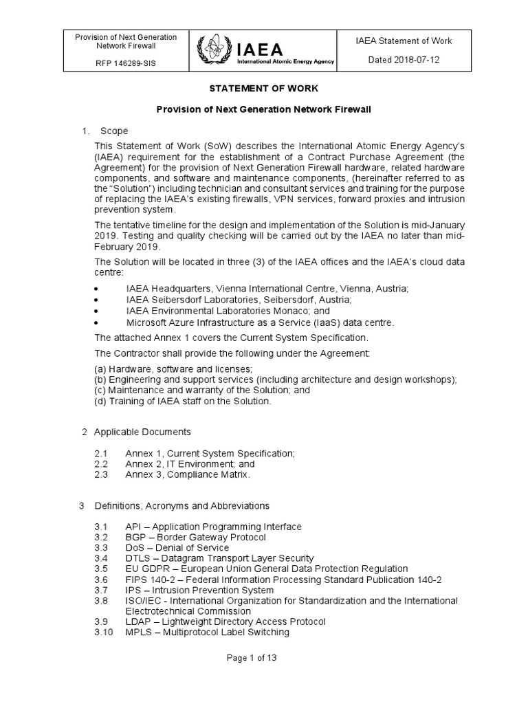 Statement of Work (SoW) | PDF | Transport Layer Security | Computer Network