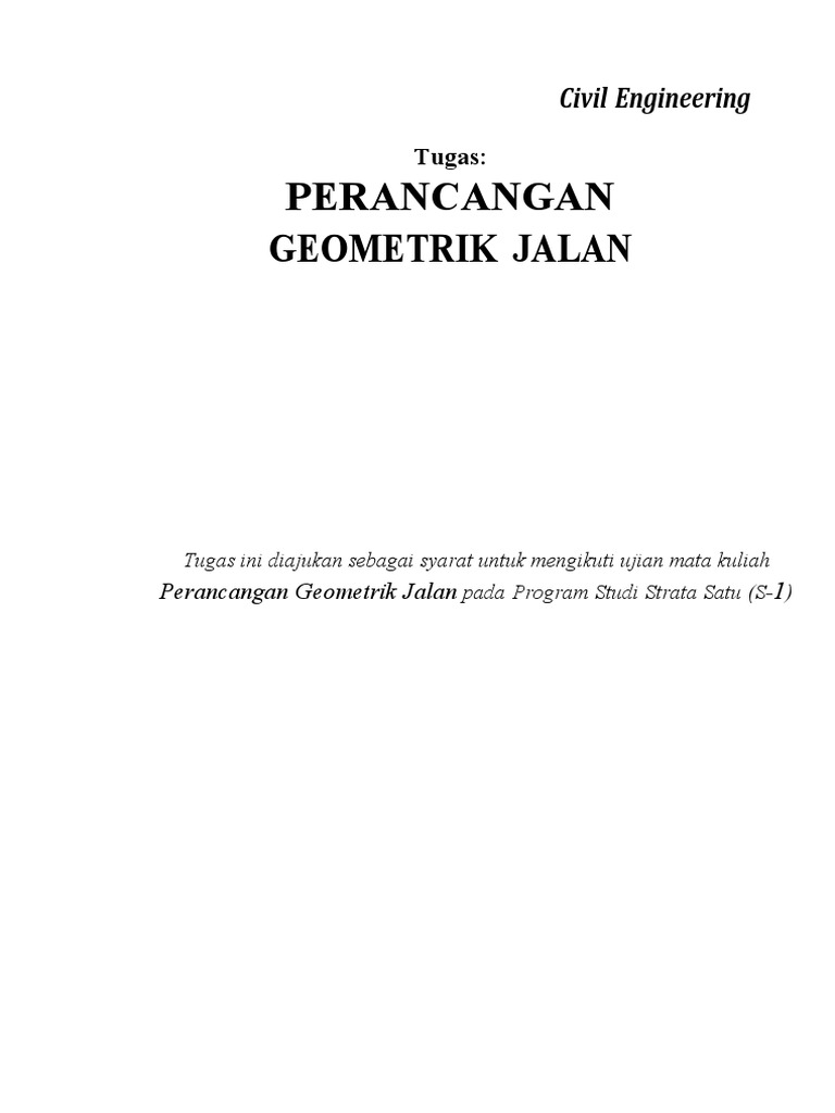 Tugas Besar Perancangan Geometrik Jalan-1 | PDF