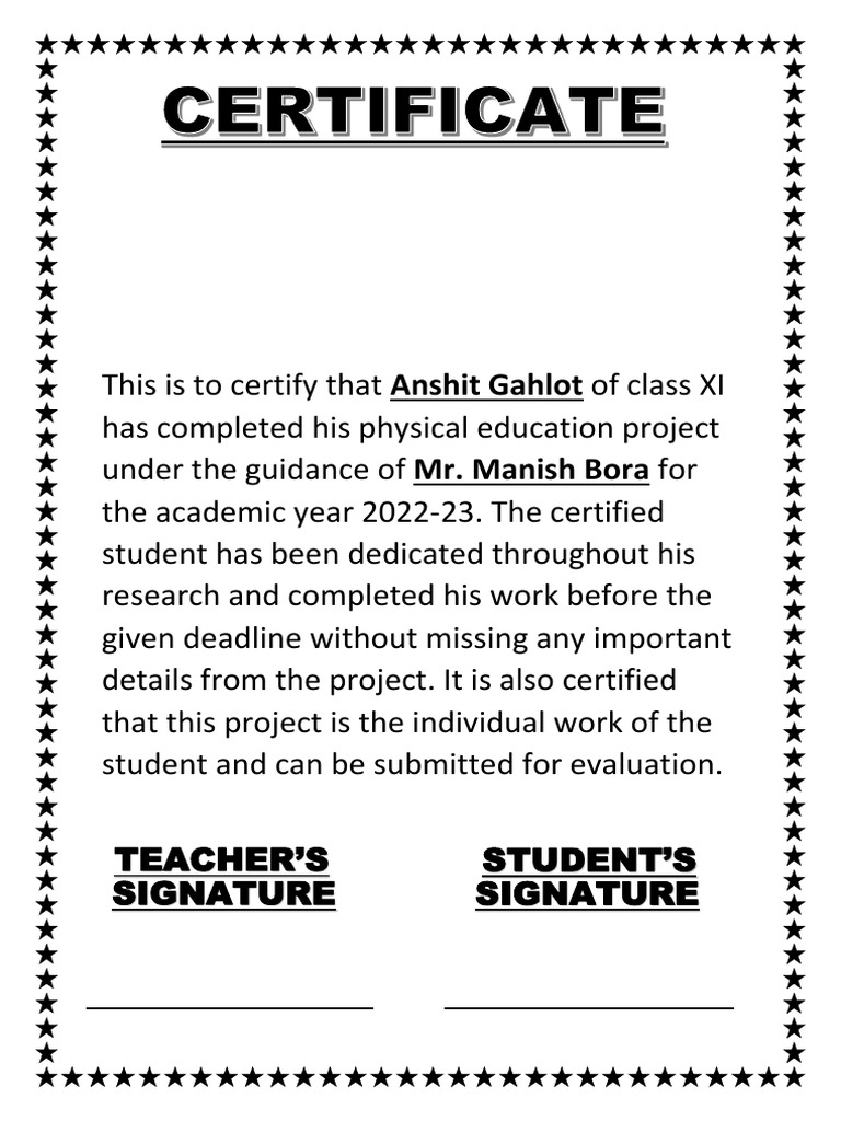 Certification of Project Completion | PDF