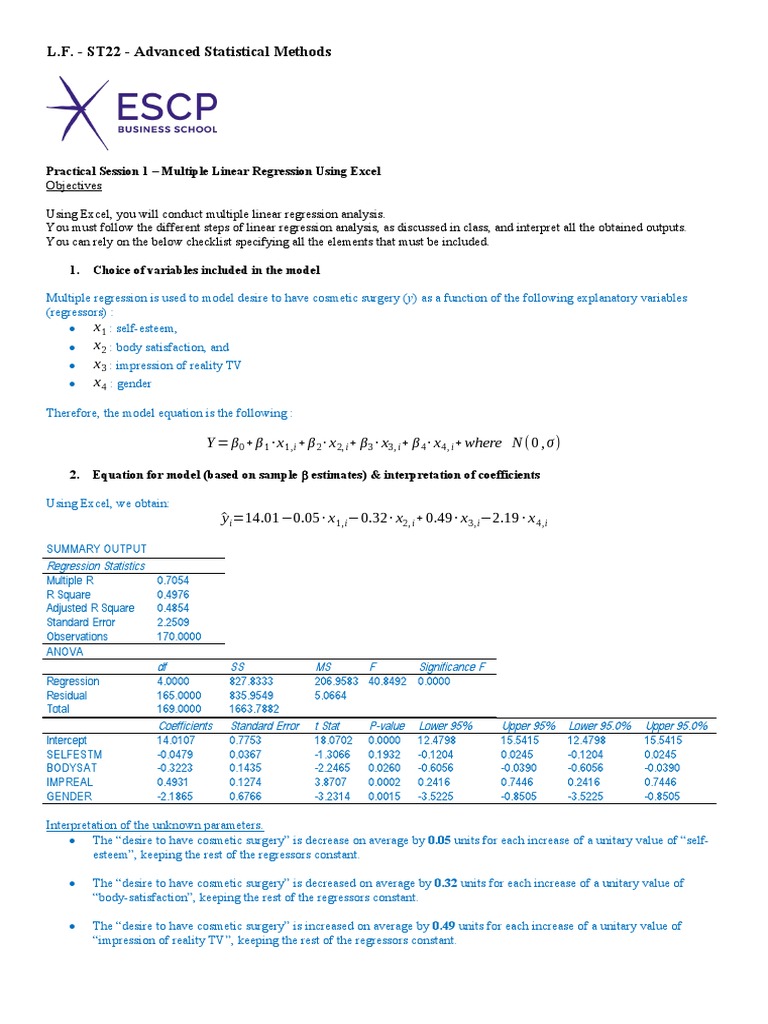 Practical Session 1 Solved | PDF | Errors And Residuals | Regression Analysis