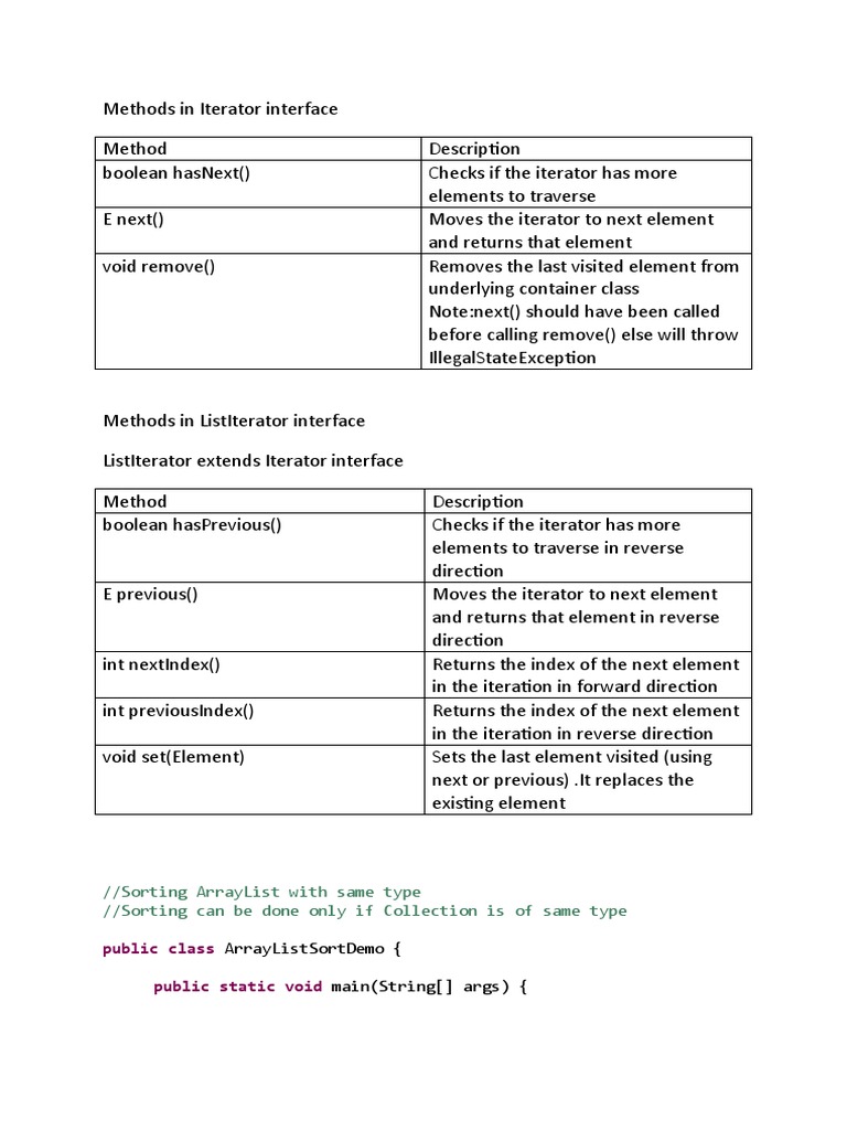 Methods in Iterator Interface | PDF | Queue (Abstract Data Type) | Computing
