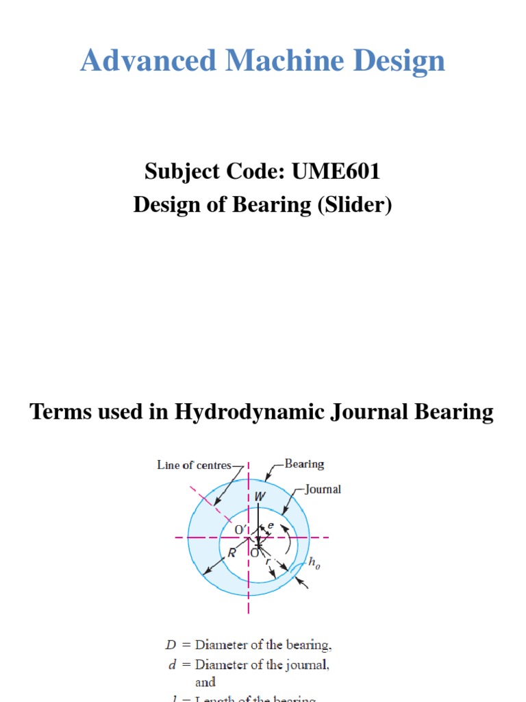 Hydrodynamic Journal Bearing Design | PDF