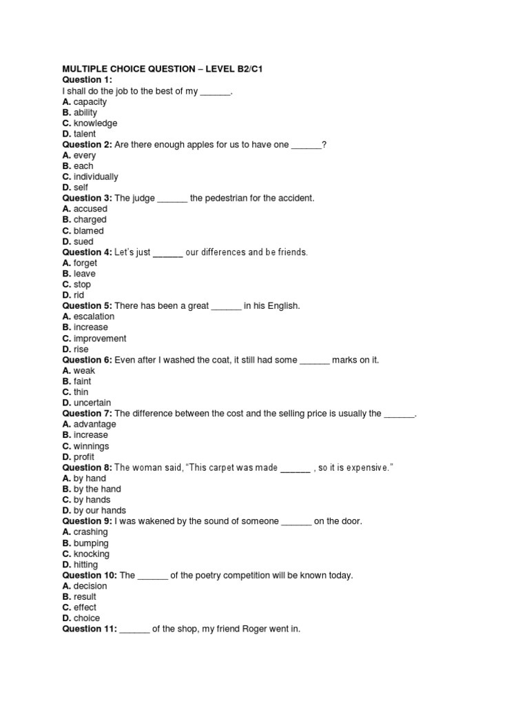 Multiple Choice Question | PDF