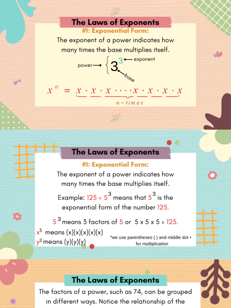 Law of Exponents | PDF | Exponentiation | Multiplication