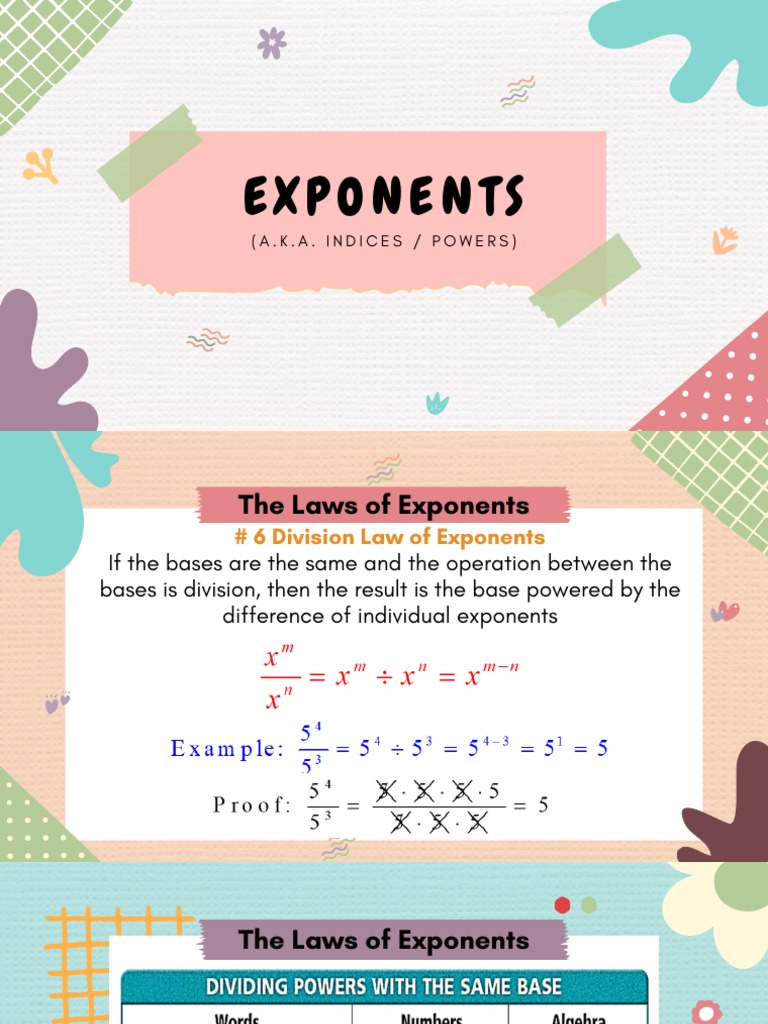 Laws of Exponents Part 3 | PDF