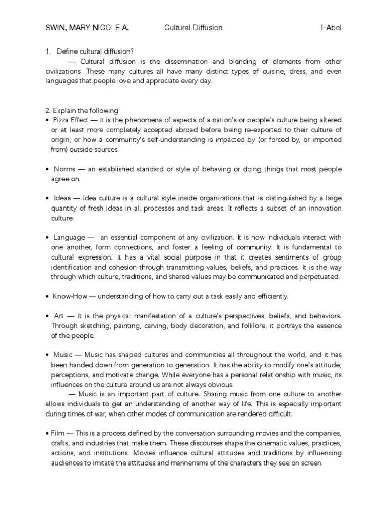 Cultural Diffusion | PDF | Attitude (Psychology) | Social Psychology